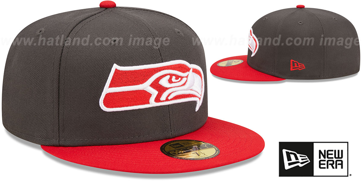 Seattle Seahawks 2T COLOR PACK Charcoal-Red Fitted Hat