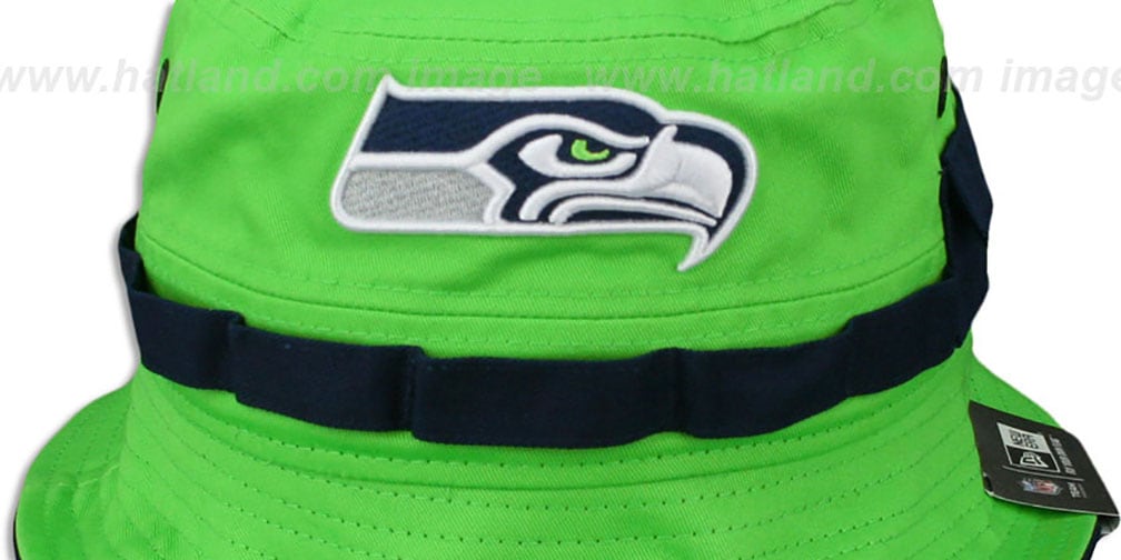 Seattle Seahawks ADVENTURE Lime Bucket Hat by New Era