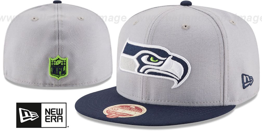 Seattle Seahawks NFL WOOL-STANDARD Grey-Navy Fitted Hat