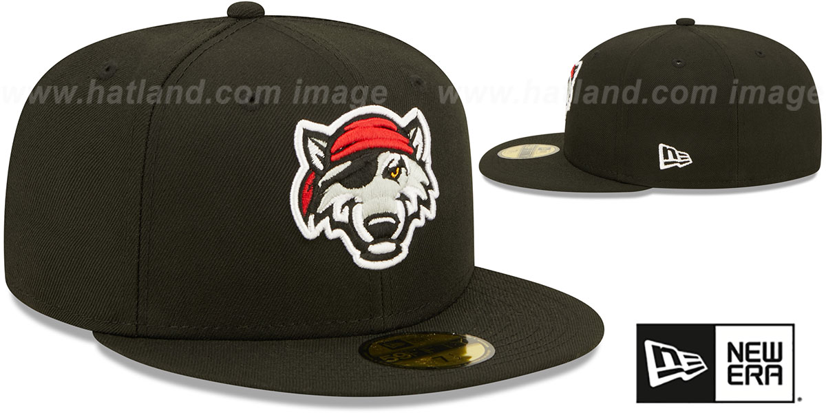 Erie SeaWolves MILB ONFIELD HOME Black Fitted Hat by New Era