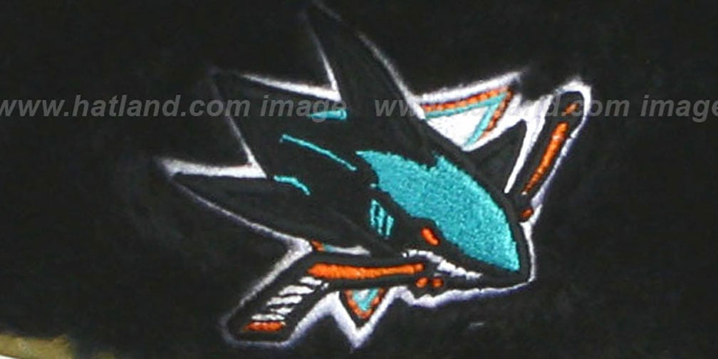 San Jose Sharks TRAPPER Black Knit Hat by New Era