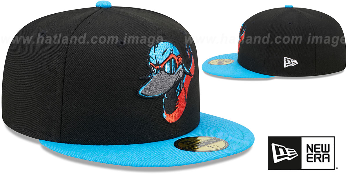 Beloit Sky Carp MILB MARVEL DEFENDERS Black-Blue Fitted Hat