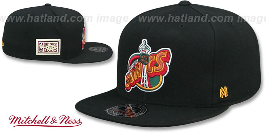 Seattle Sonics HWC SIDE-PATCH Black Fitted Hat