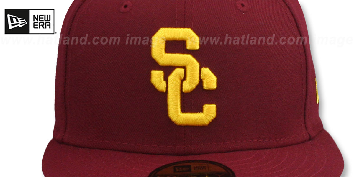 Southern Cal NCAA TEAM-BASIC Burgundy Fitted Hat by New Era