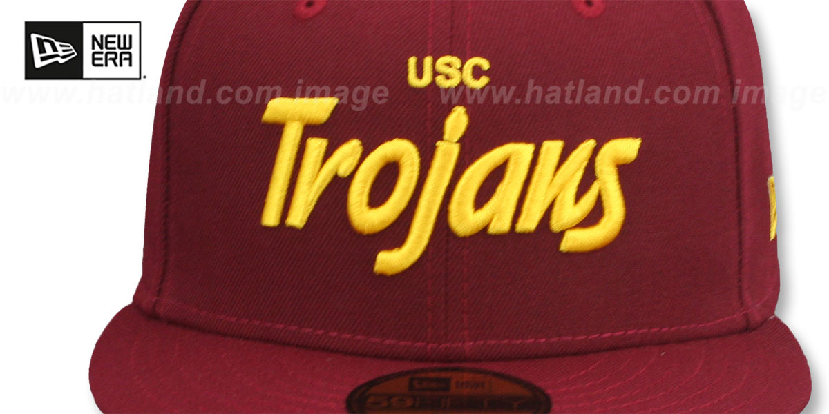 Southern California Southern Cal NCAA TEAM-SCRIPT Burgundy Fitted