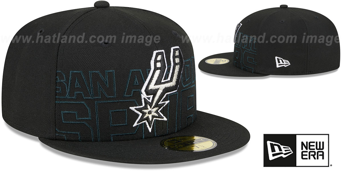 San Antonio Spurs 2023 NBA DRAFT Black Fitted Hat by New Era
