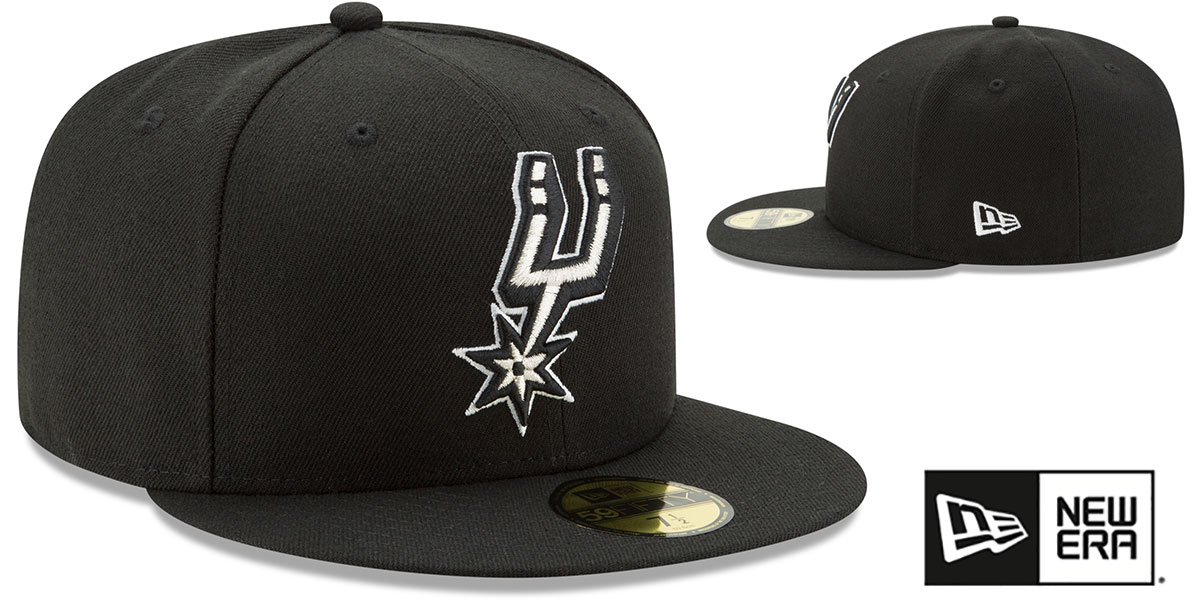San Antonio Spurs NBA TEAM-BASIC Black Fitted Hat by New Era