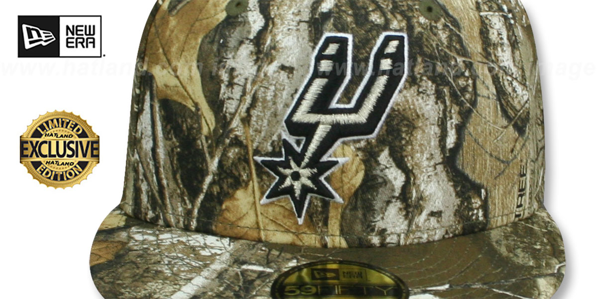 San Antonio Spurs NBA TEAM-BASIC Realtree Camo Fitted Hat