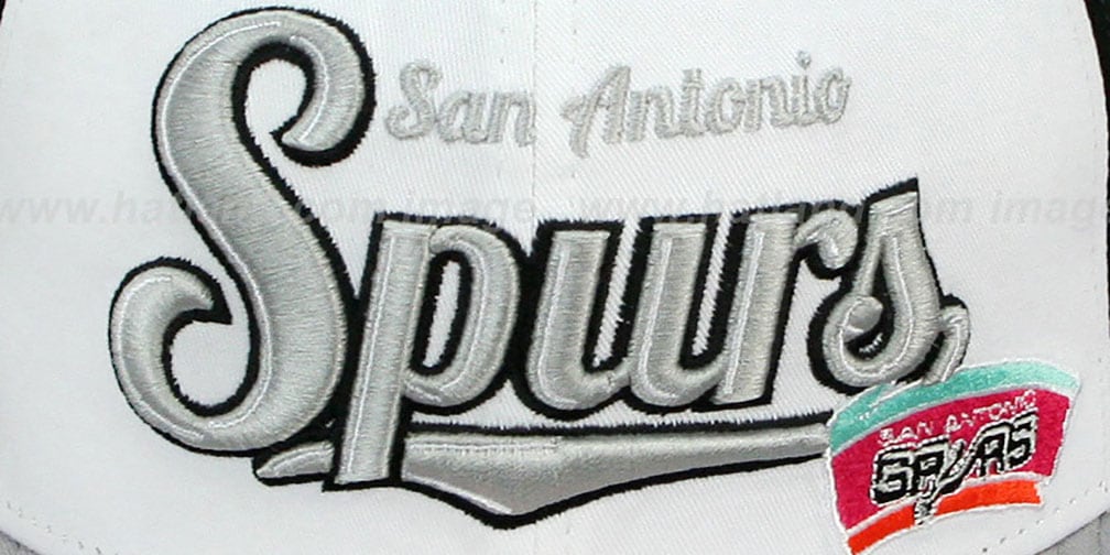 San Antonio Spurs SCRIPTWHEEL SNAPBACK White-Black-Grey Hat