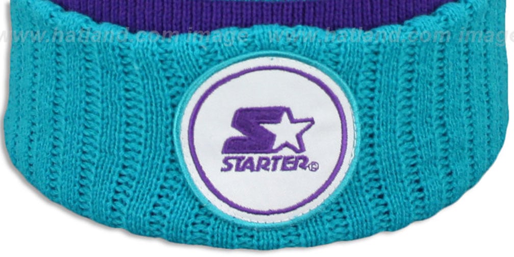 Starter S-STAR CLASSIC BOBBLE Purple-Teal Knit Beanie Hat