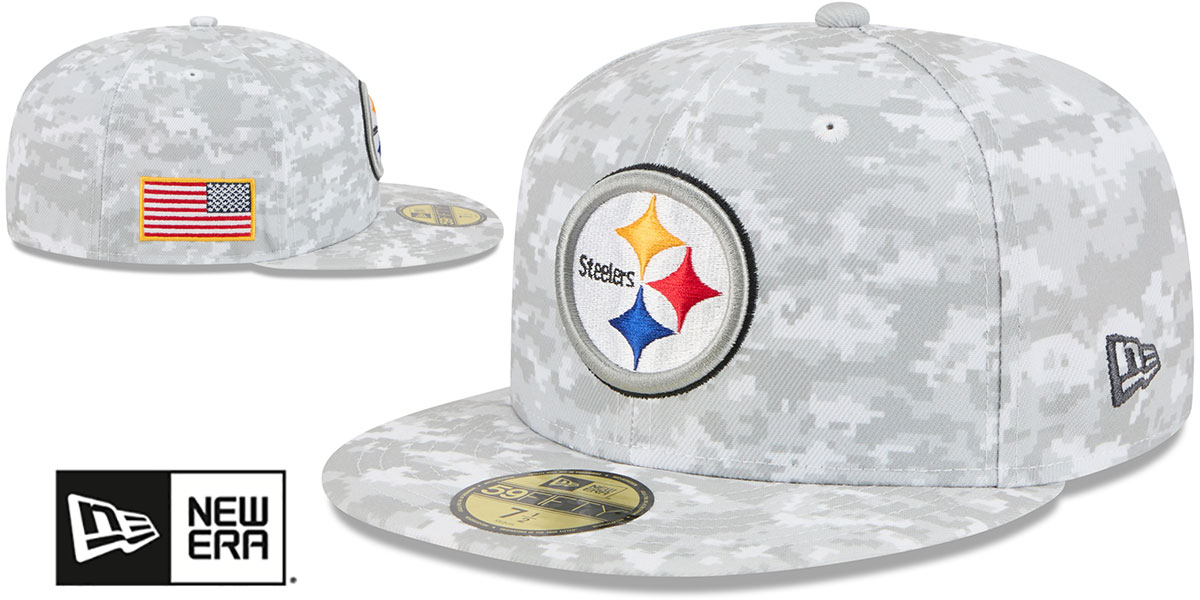 Pittsburgh Steelers 2025 SALUTE-TO-SERVICE Snow White Digital Fit