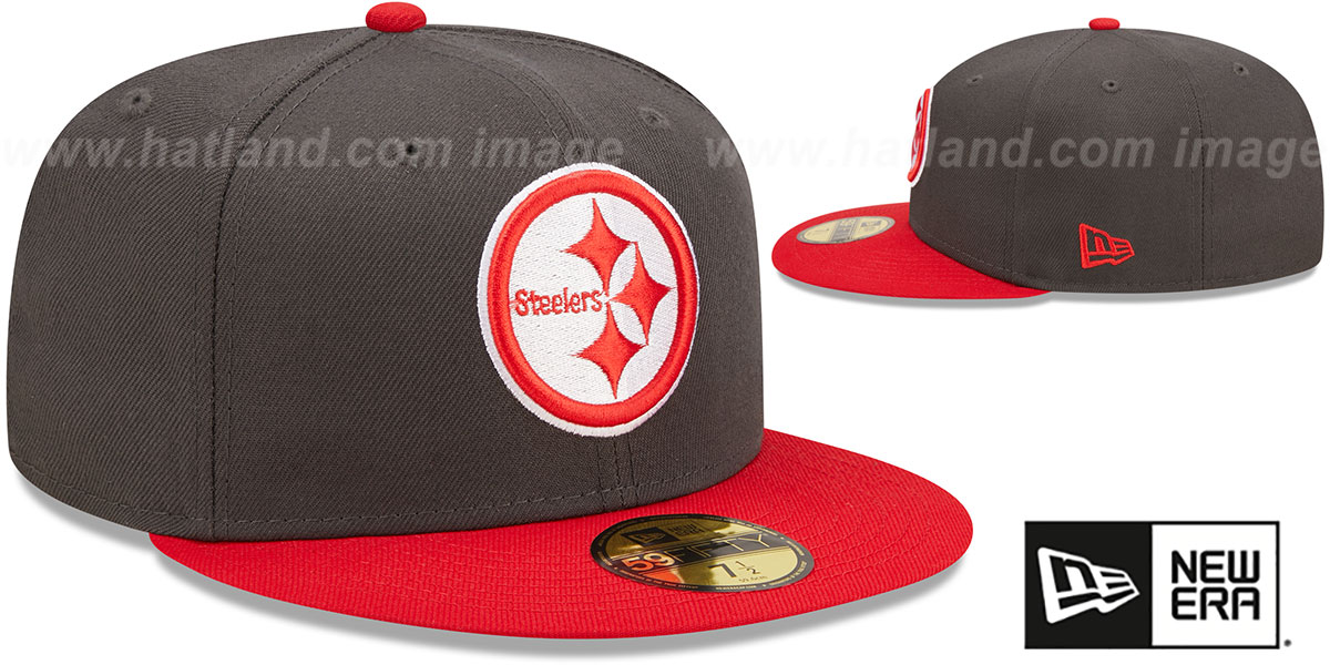 Pittsburgh Steelers 2T COLOR PACK Charcoal-Red Fitted Hat