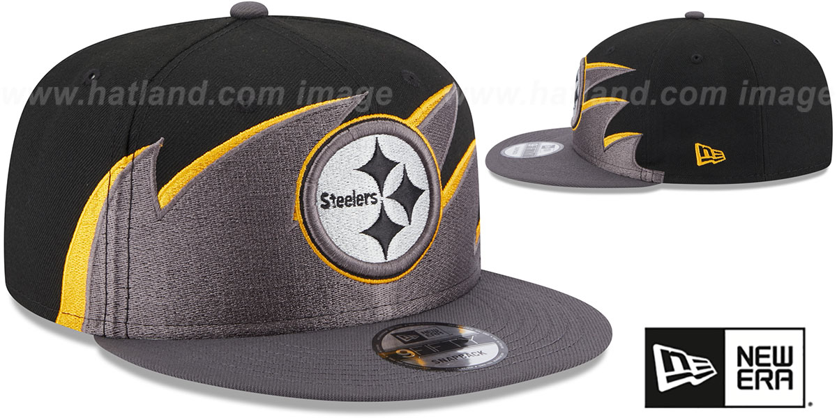 Pittsburgh Steelers NFL TIDAL WAVE SNAPBACK Black-Charcoal Hat