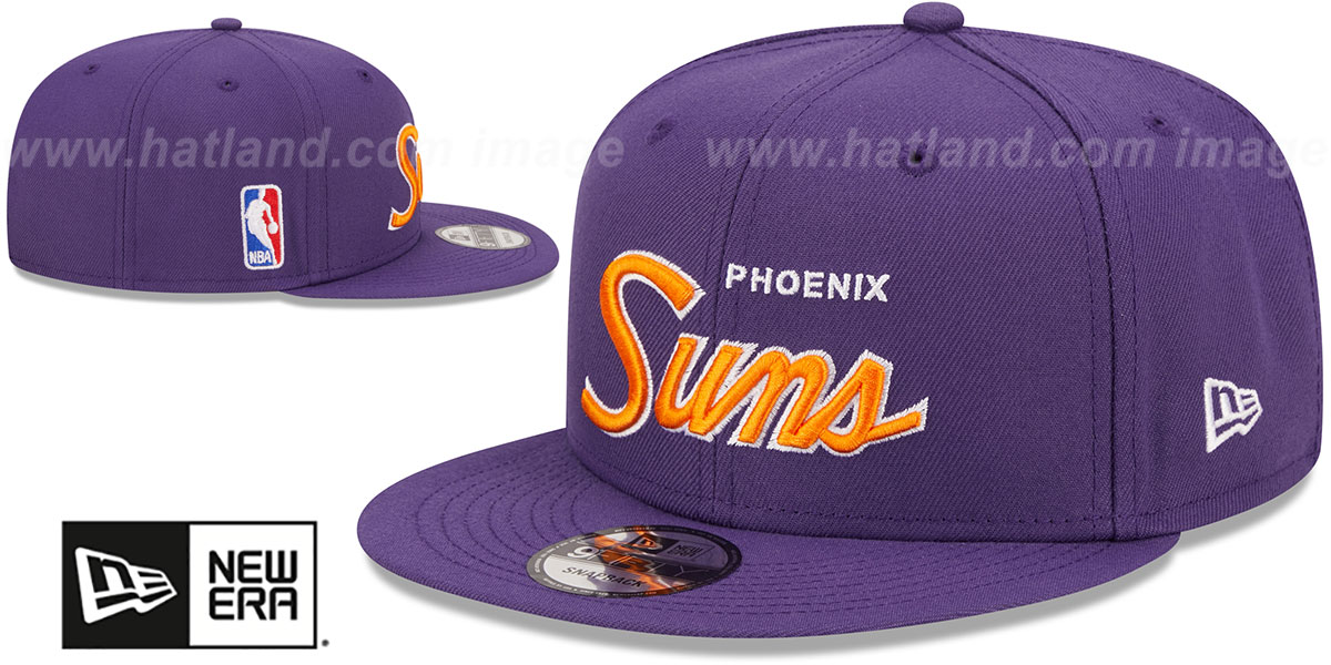 Phoenix Suns SCRIPT-UP SNAPBACK Purple Hat by New Era