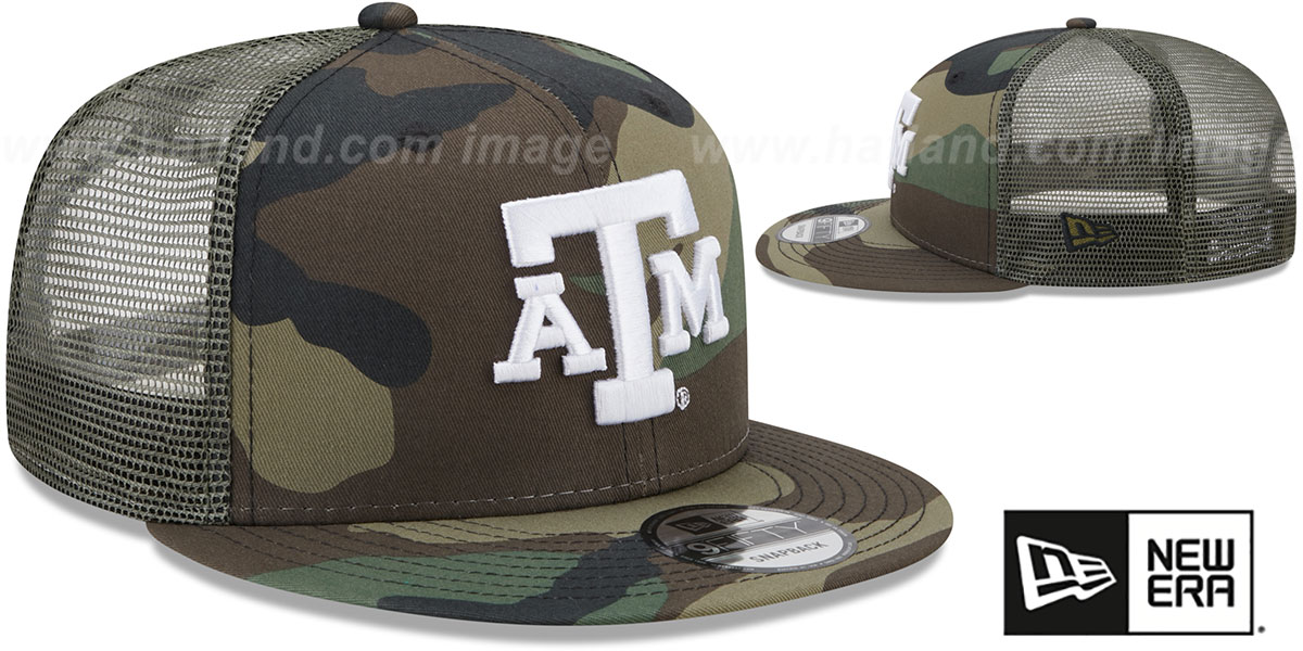 Texas A and M ARMY CAMO TRUCKER Hat by New Era