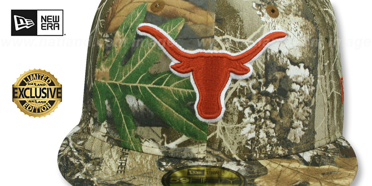 Texas NCAA TEAM-BASIC Realtree Camo Fitted Hat by New Era