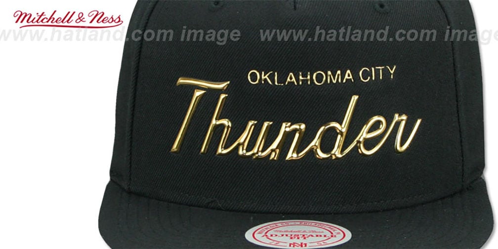 Oklahoma City Thunder LIQUID METALLIC SCRIPT SNAPBACK Black-Gold