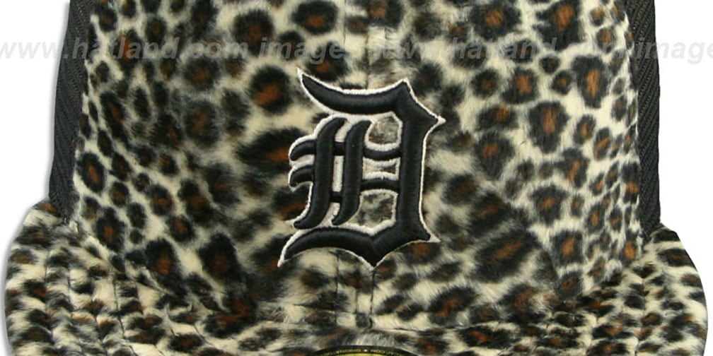 Detroit Tigers CHEETAH ANIMAL-FUR MESH-BACK Fitted Hat