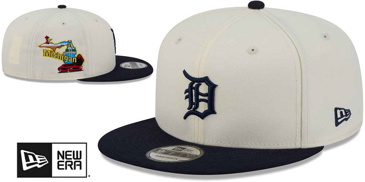 Detroit Tigers LOCALIZED SNAPBACK Chrome-Navy Hat by New Era