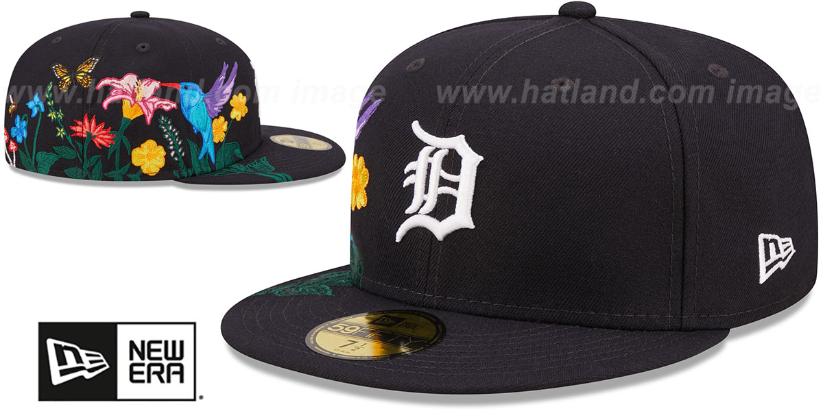 Detroit Tigers SIDE-BLOOM Navy Fitted Hat by New Era