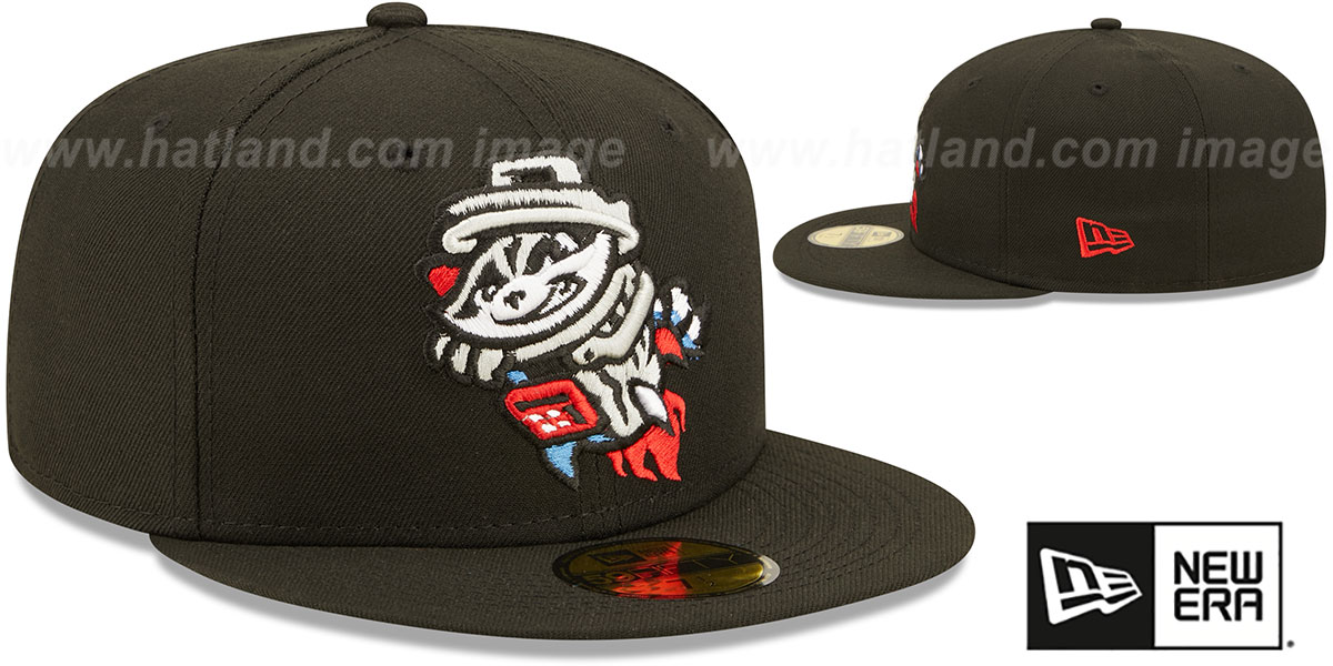 Rocket City Trash Pandas MILB ONFIELD ALT 1 Black Fitted Hat