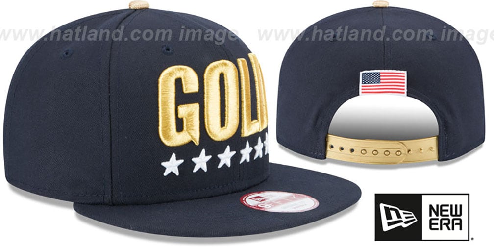 United States GOLD SNAPBACK Navy Hat by New Era