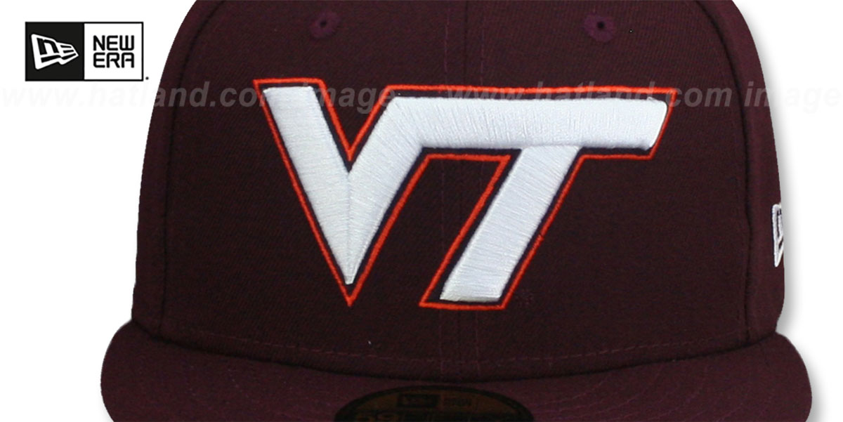 Virginia Tech NCAA TEAM-BASIC Maroon Fitted Hat by New Era