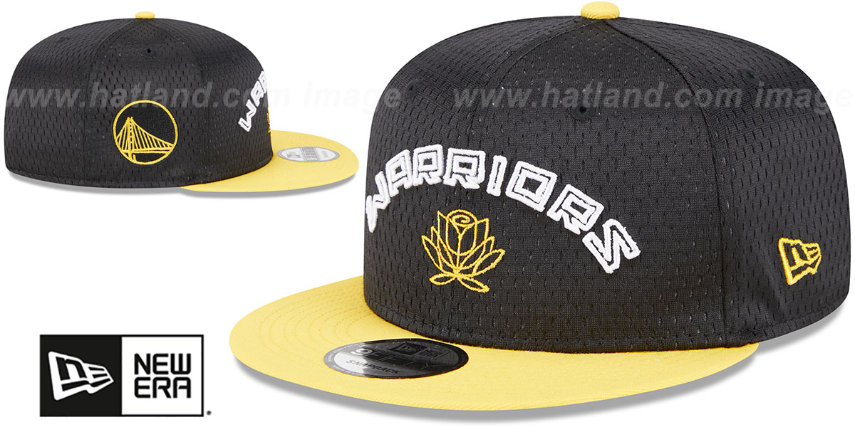 Golden State Warriors MESH-CROWN SNAPBACK Black-Gold Hat