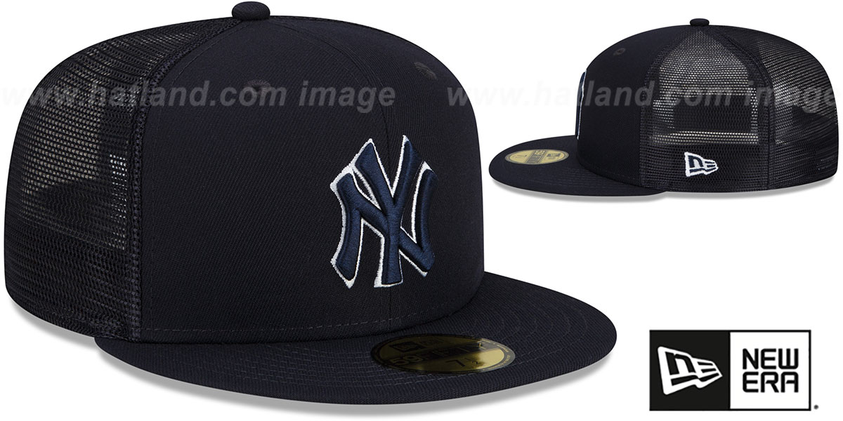 New York Yankees BATTING PRACTICE TRUCKER Navy Fitted Hat