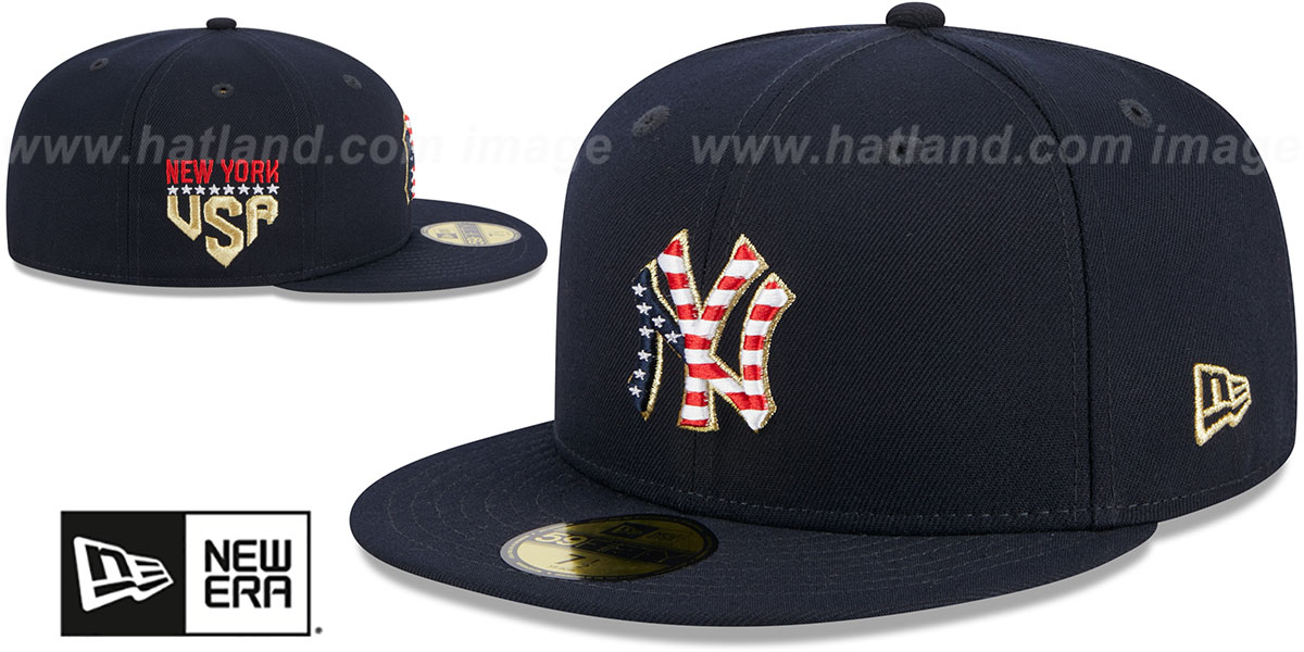 New York Yankees 2023 JULY 4TH STARS N STRIPES Fitted Hat