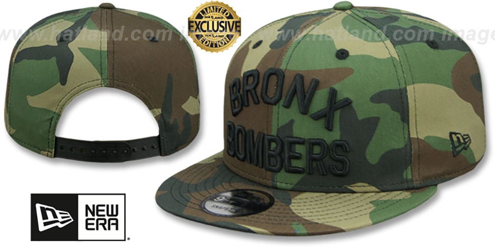 New York Yankees BRONX BOMBERS SNAPBACK Army Camo Hat