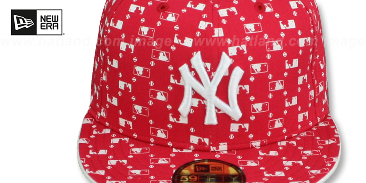 New York Yankees MLB FLOCKING Red Fitted Hat by New Era