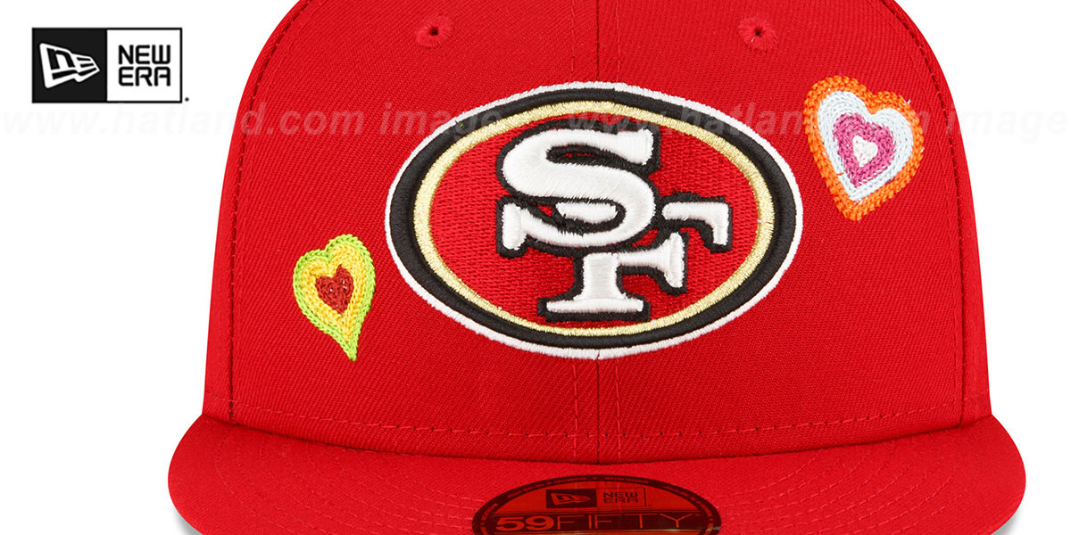 San Fransisco 49ers CHAIN STITCH HEARTS Red Fitted Hat