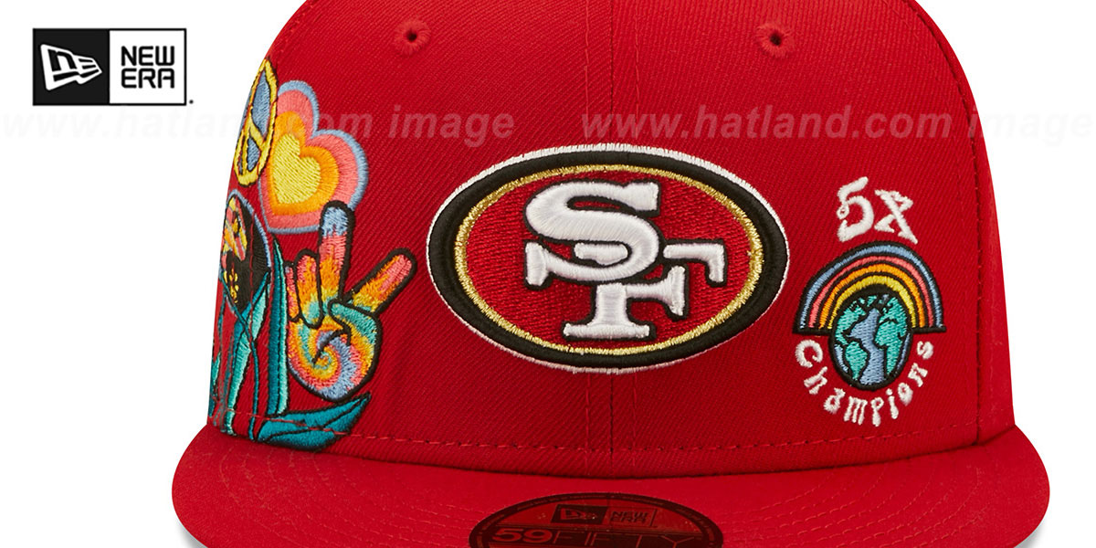 San Francisco 49ers GROOVY Red Fitted Hat by New Era