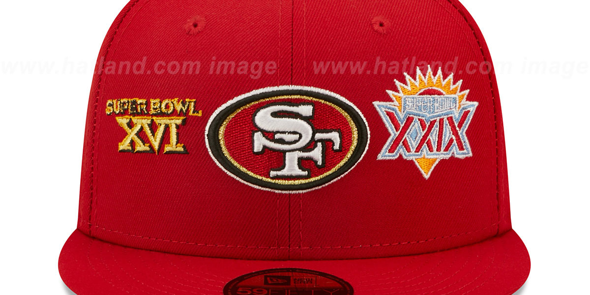 San Francisco 49ers HISTORIC CHAMPIONS Red Fitted Hat