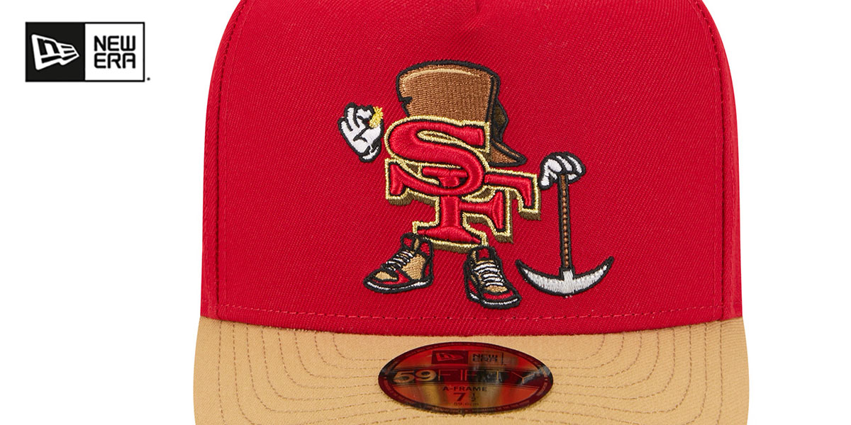 San Francisco 49ers NFL CARTOON A-FRAME Red-Gold Fitted Hat