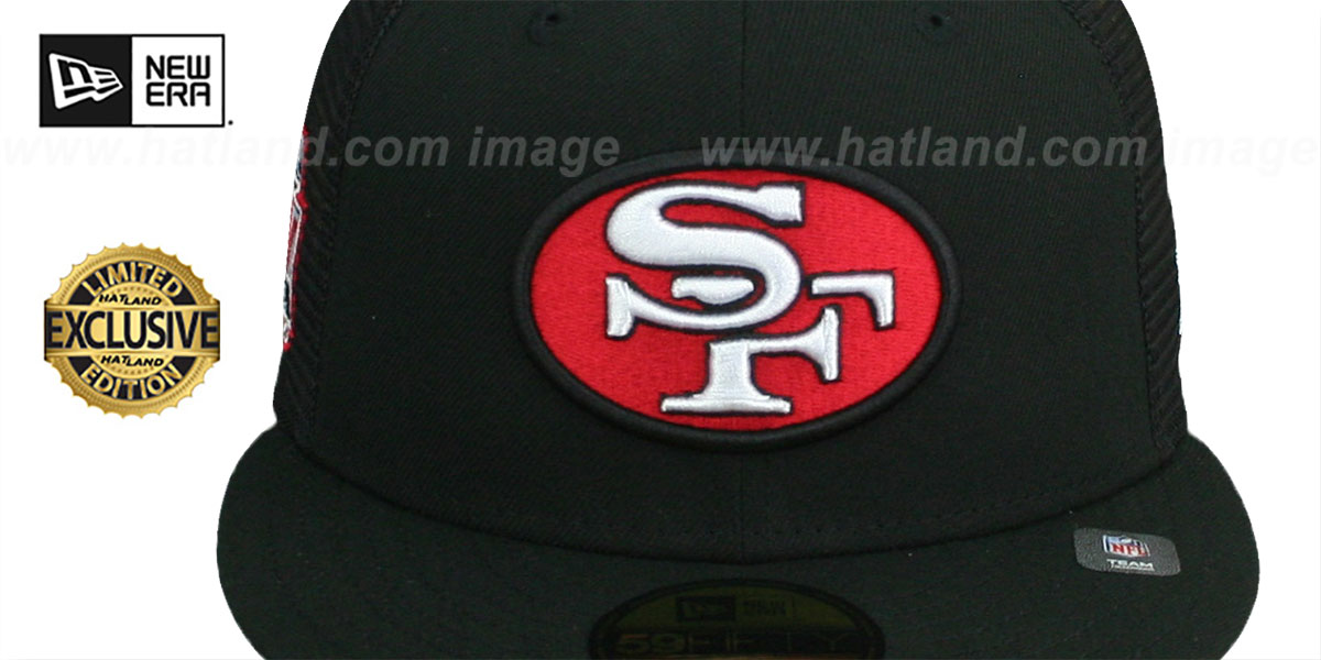 San Francisco 49ers SB XXIV MESH-BACK SIDE-PATCH Black-Black Fitt