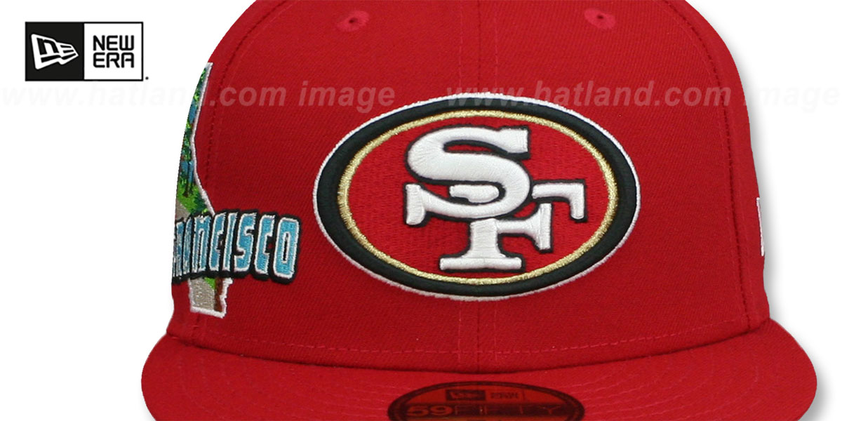 San Francisco 49ers STATEVIEW Red Fitted Hat by New Era