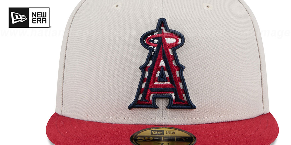 Los Angeles Angels 2024 JULY 4TH STARS N STRIPES Fitted Hat