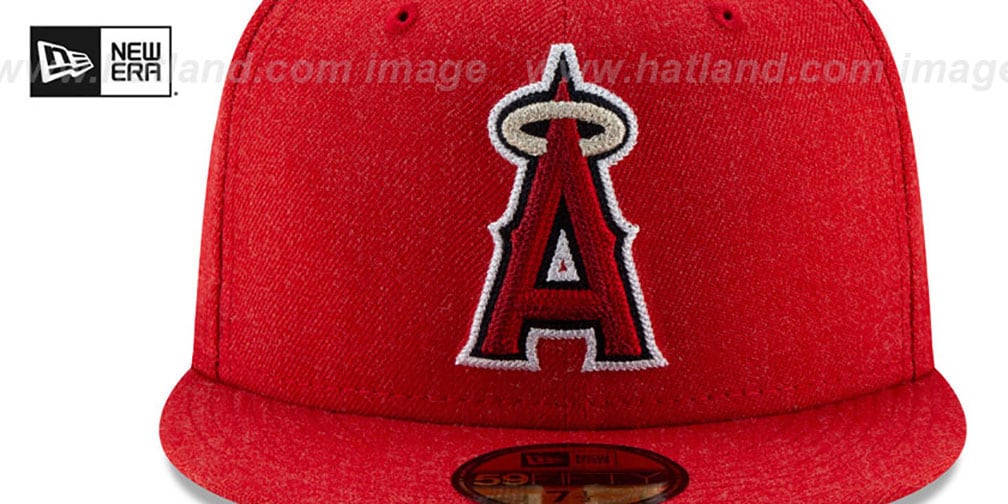 Los Angeles Angels Heather Crisp Red Fitted Hat By New Era