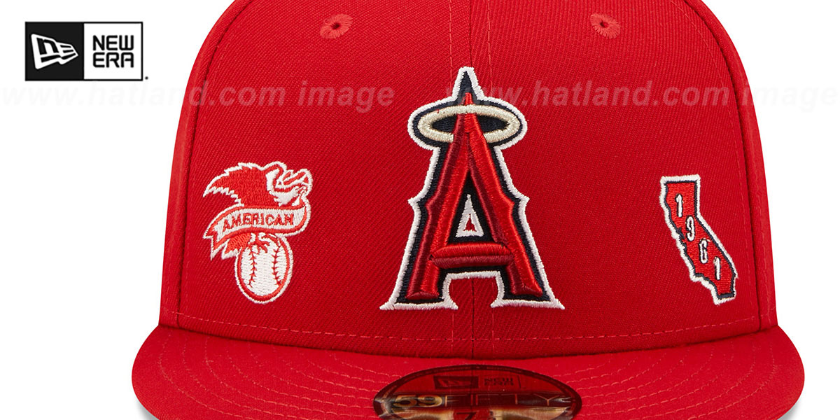 Los Angeles Anaheim Angels TRIPLE THREAT IDENTITY Red Fitted Hat
