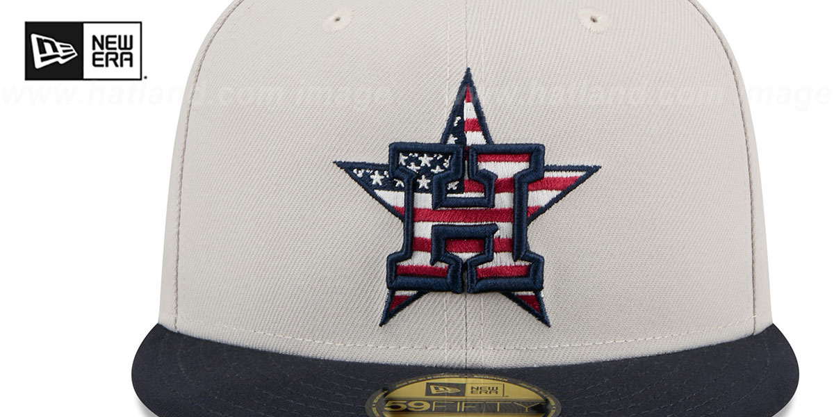 Houston Astros 2024 JULY 4TH STARS N STRIPES Fitted Hat