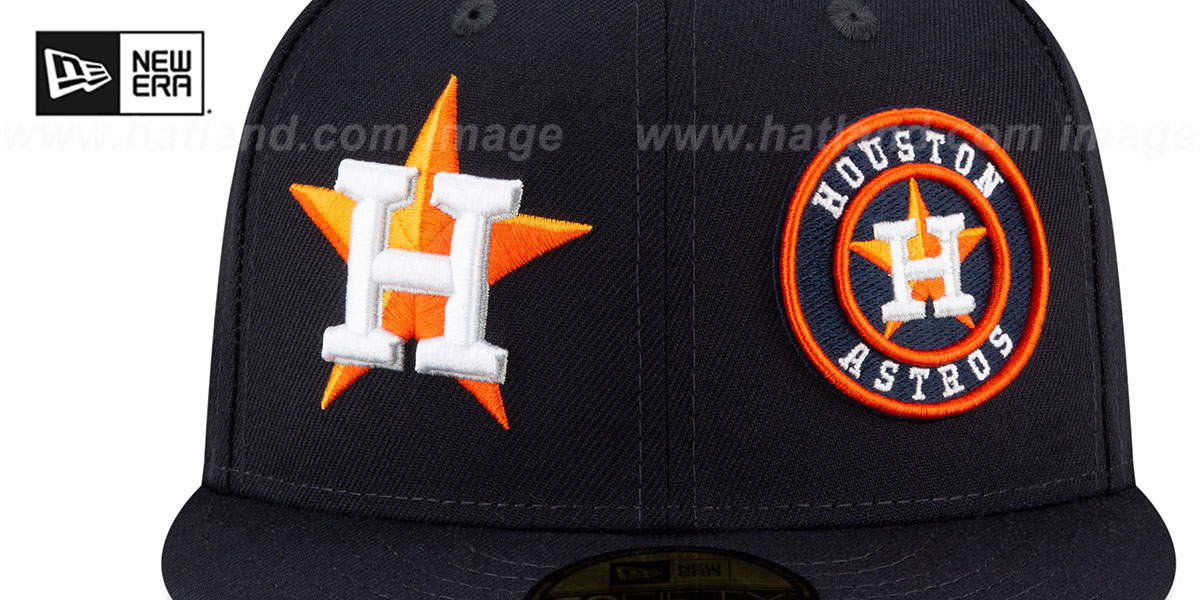 Houston Astros EVOLUTION-PATCHES Navy Fitted Hat by New Era