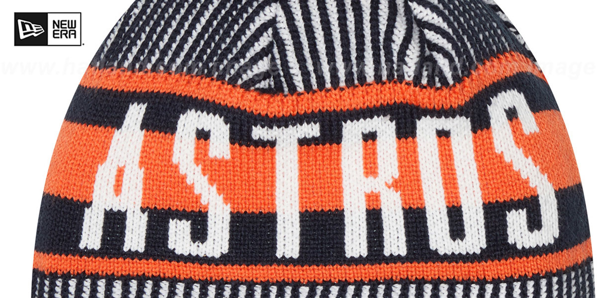 Houston Astros STRIPED Knit Beanie Hat by New Era