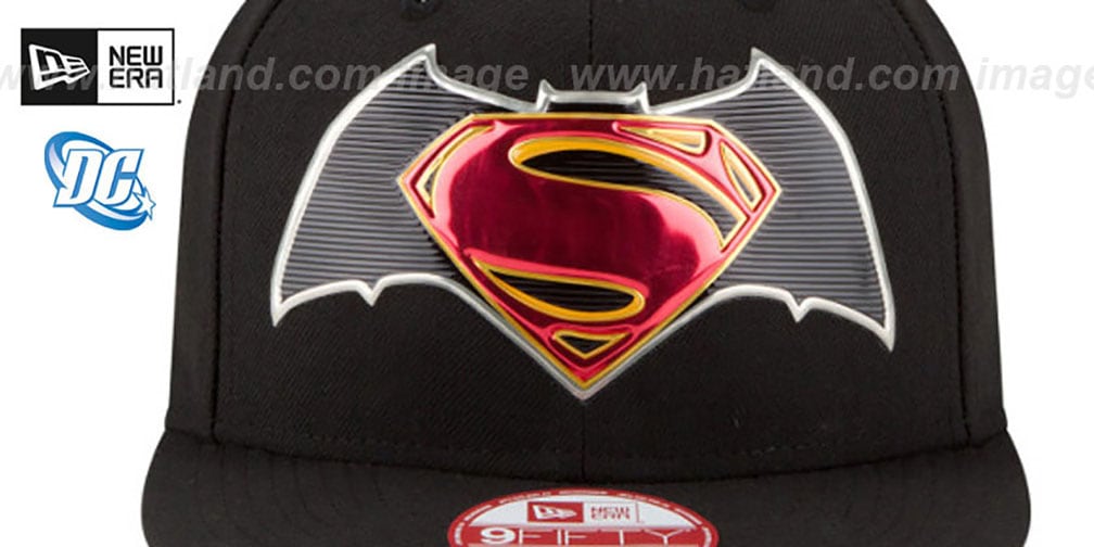 DC Batman VS Superman TITLE CHROME SNAPBACK Black Hat