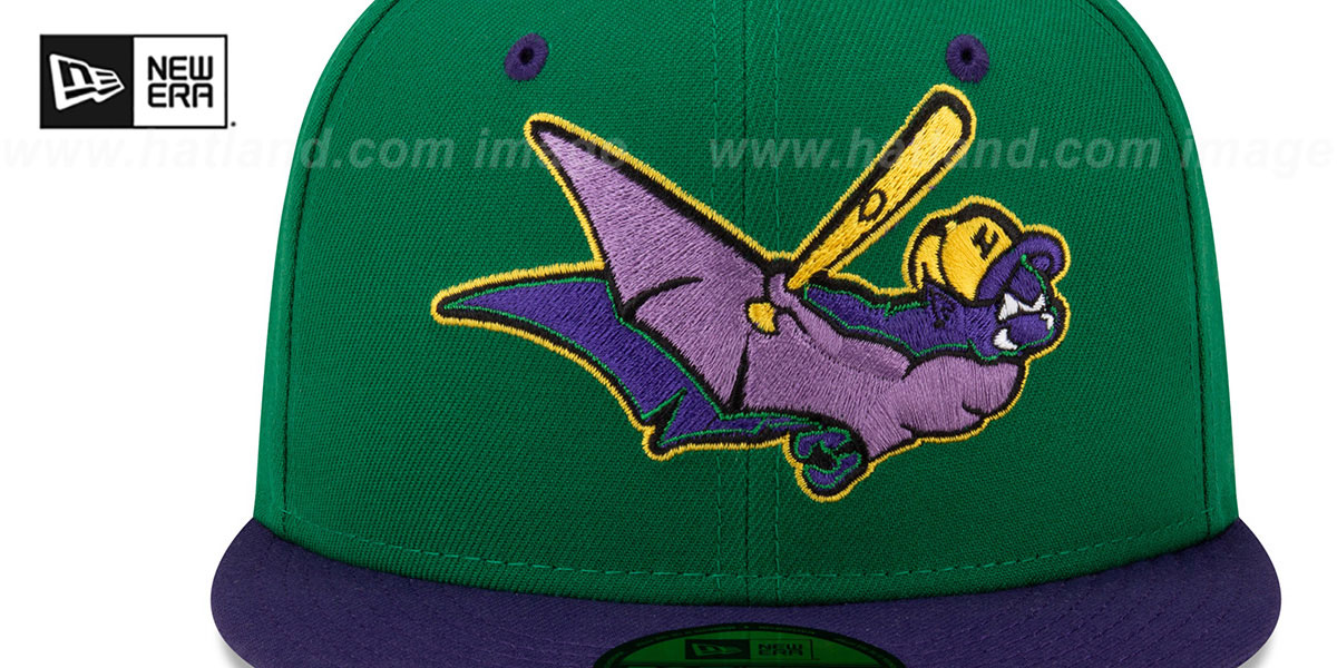 Louisville Bats THEME NIGHT Green-Purple Fitted Hat
