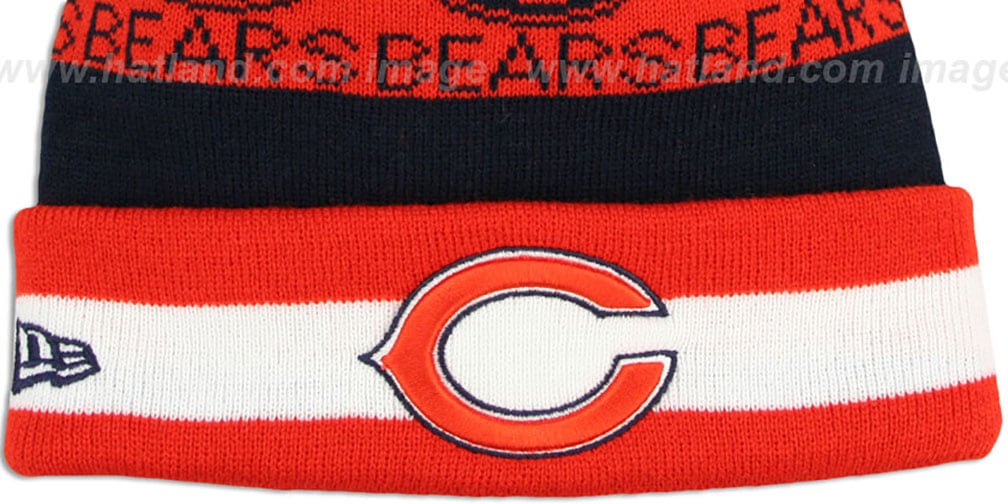 Chicago Bears REPEATER SCRIPT Knit Beanie Hat by New Era