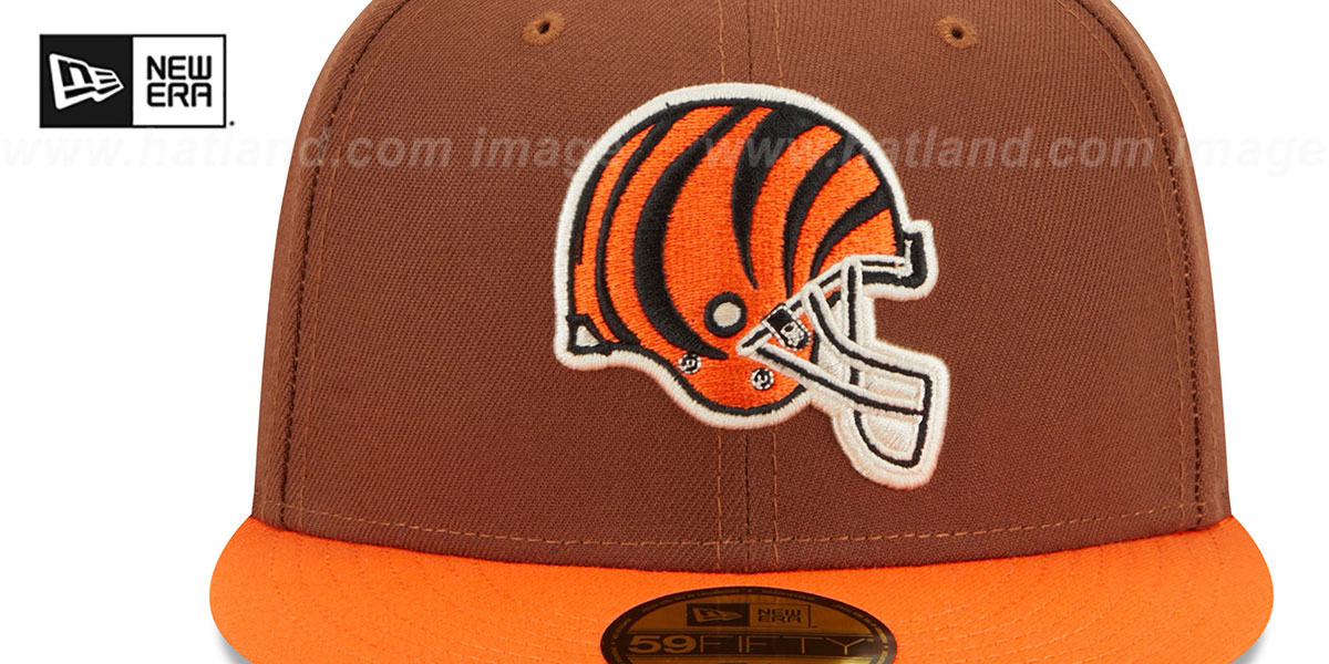 Cincinnati Bengals HARVEST SIDE-PATCH Brown-Orange Fitted Hat