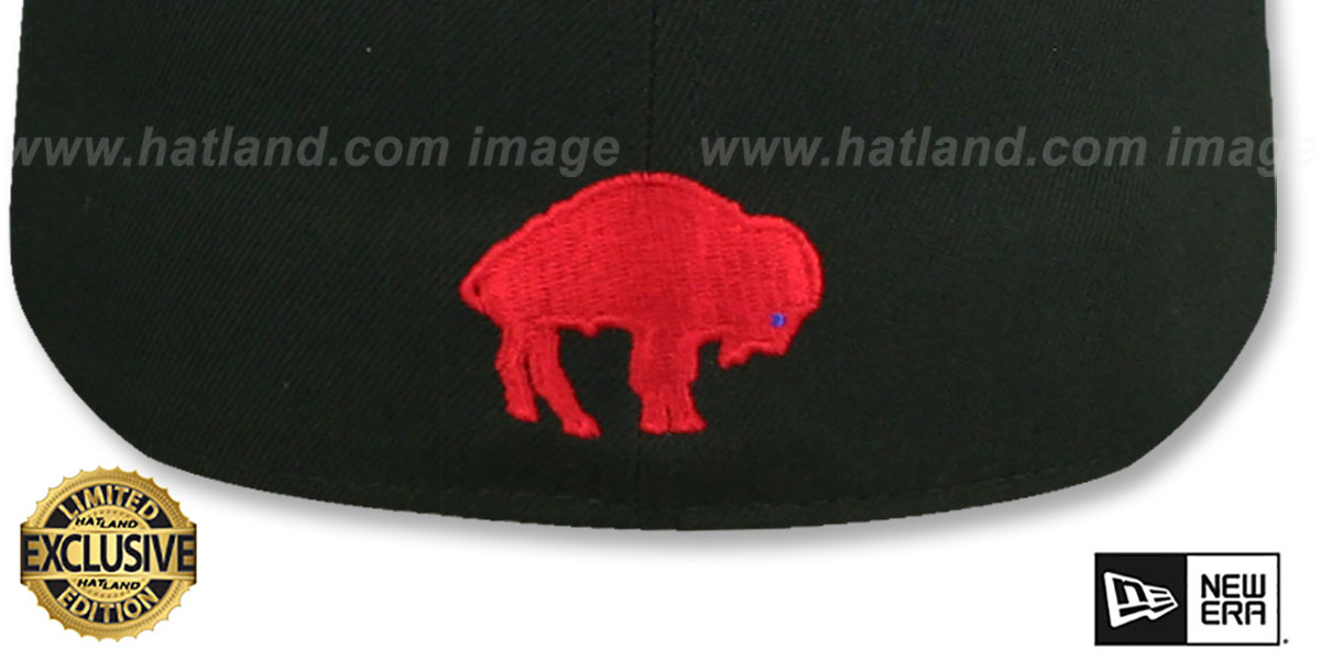 Buffalo Bills THROWBACK NFL SHIELD-BASIC Black-Red Fitted Hat
