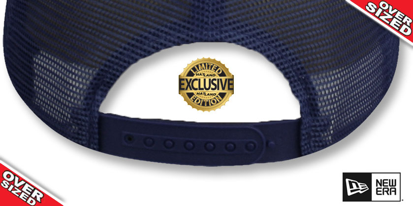 Blank OVER-SIZED MESH-BACK SNAPBACK Navy-Navy Hat by Zephyr